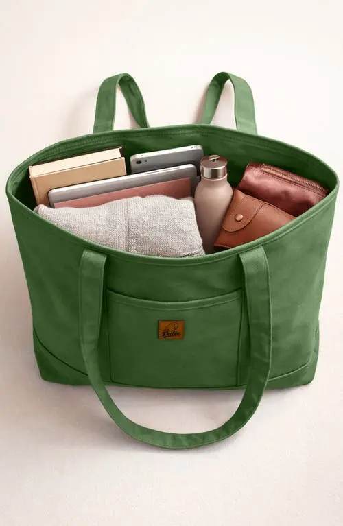 DALIX Canvas Tote Bag - Olive