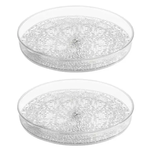 IDESIGN 9-inch Plastic Lazy Susan Organizer For Bathroomset Of 2 - Clear