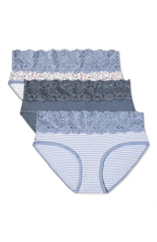 PACT Lace Waist Brief 3-pack Made With Organic Cotton - Lace Wildflowers