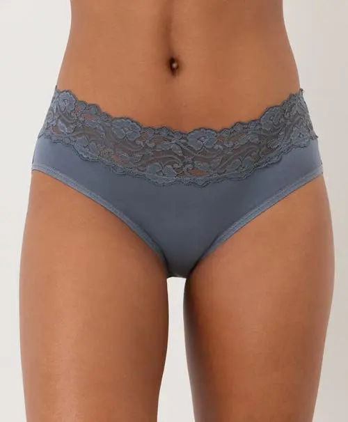 PACT Lace Waist Brief 3-pack Made With Organic Cotton - Seaside Blues