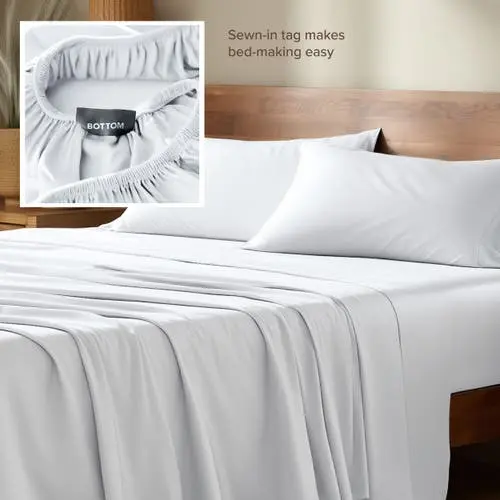 BARE HOME Cooling Rayon Sheet Setsplit King - White