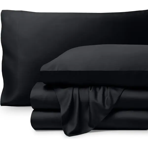 BARE HOME Cooling Rayon Sheet Setsplit Head King - Black