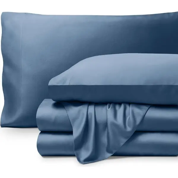 BARE HOME Cooling Rayon Sheet Setsplit Head King - Coronet Blue