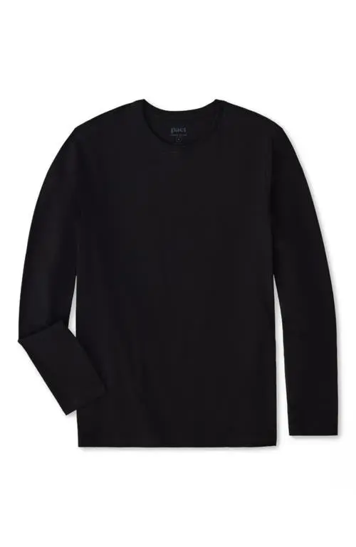 PACT Organic Cotton Softspun Essential Crewneck Long Sleeve Tee - Black