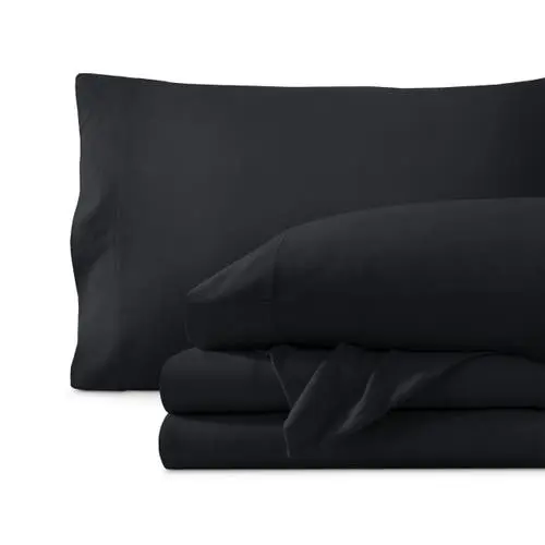 BARE HOME Organic Cotton Jersey Sheet Set - Black