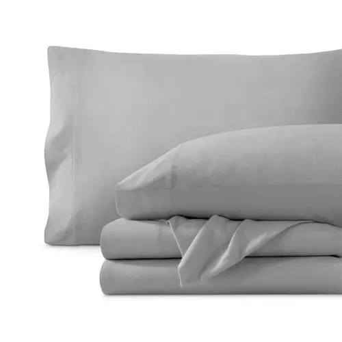 BARE HOME Organic Cotton Jersey Sheet Set - Light Grey