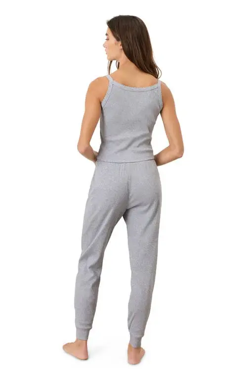 PACT Dream Rib Jogger In Organic Cotton - Heather Grey