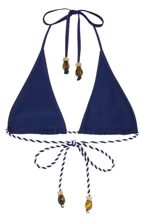MILLY Two-tone Rope Strap Triangle Bikini Top