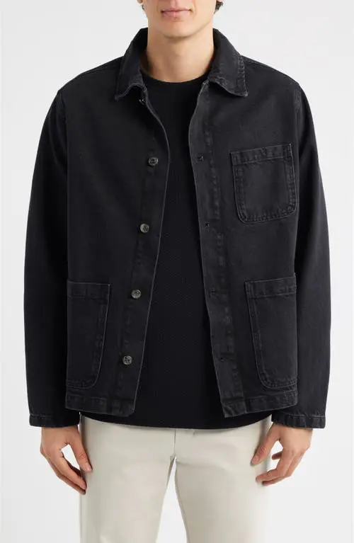 PERCIVAL Gove Cotton Denim Chore Coat - Black