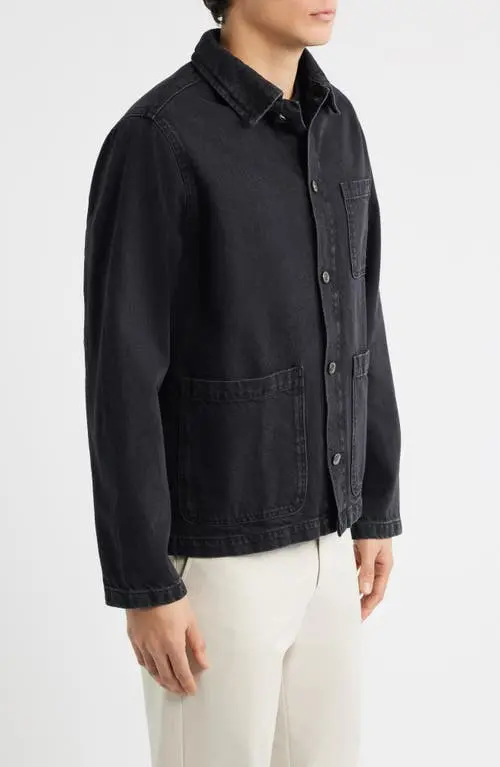 PERCIVAL Gove Cotton Denim Chore Coat - Black