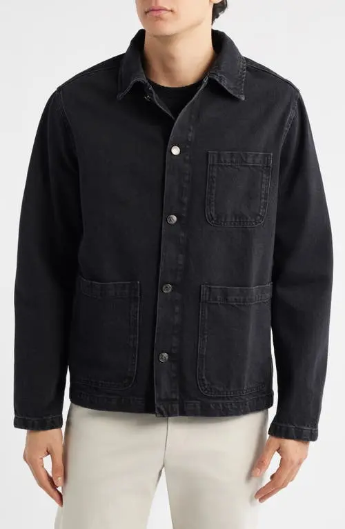 PERCIVAL Gove Cotton Denim Chore Coat - Black