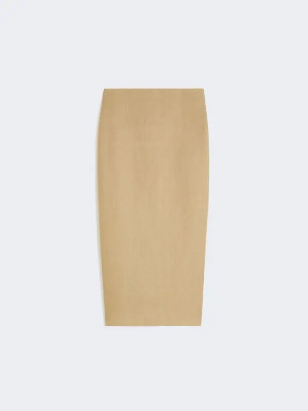 Max Mara Slim-fit Linen Twill Midi Skirt - Camel