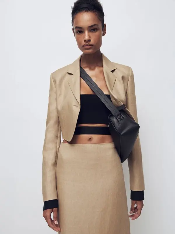 Max Mara Slim-fit Linen Twill Midi Skirt - Camel