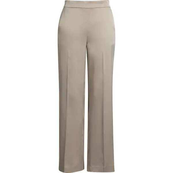Anne Klein Satin Wide Leg Pants - Porcini