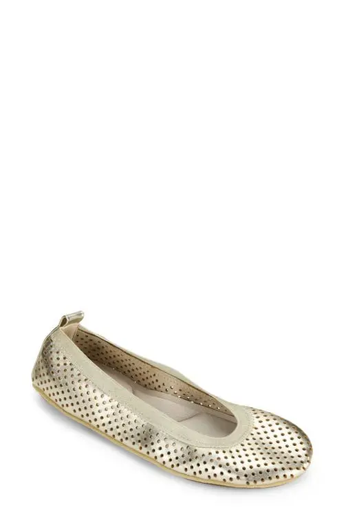 Yosi Samra Samara Foldable Ballet Flat - Gold