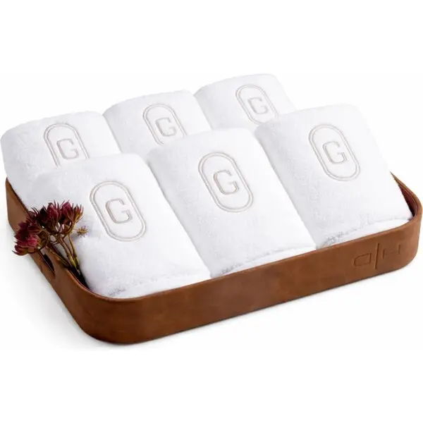 DOMANI HOME Set Of 6 Monogram Fingertip Towels - G
