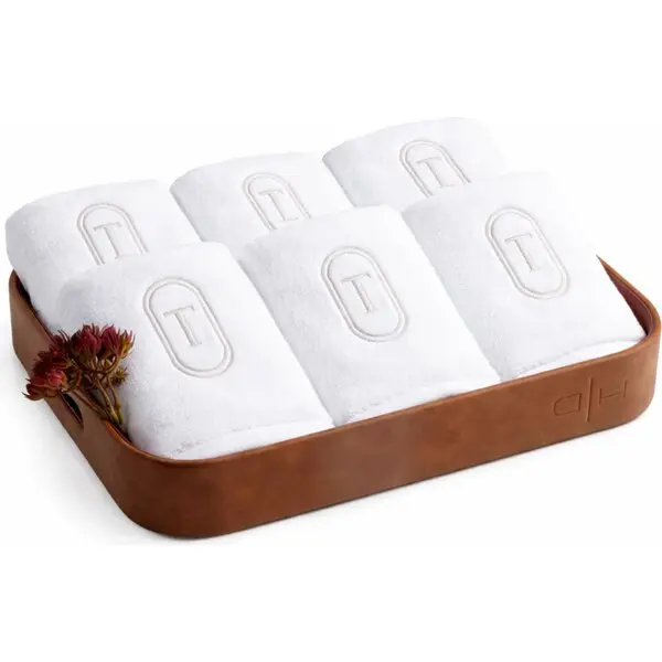 DOMANI HOME Set Of 6 Monogram Fingertip Towels - T