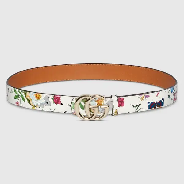 Gucci Reversible Gg Marmont Belt Leather - White
