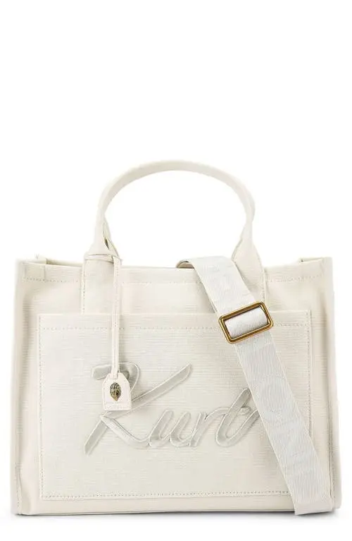 Kurt Geiger Kurt Cotton Canvas Tote - White