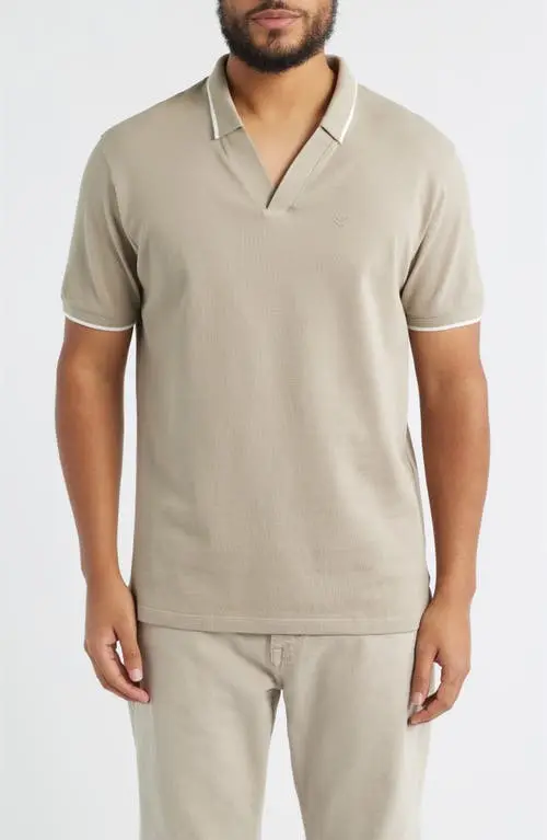 Emporio Armani Piqué Johnny Collar Polo - Solid Dark Beige