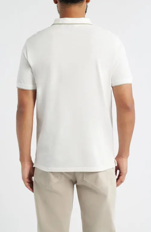 Emporio Armani Piqué Johnny Collar Polo - Solid White