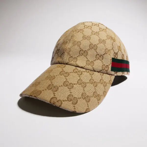 Gucci Gg Canvas Baseball Cap With Web - Green