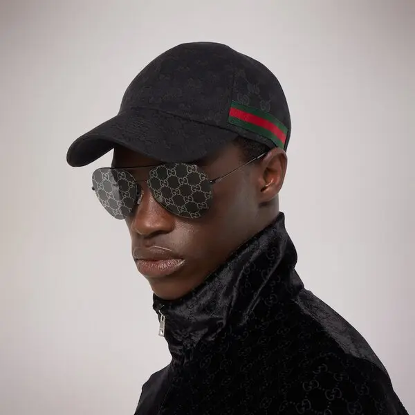 Gucci Gg Baseball Cap With Web Stripe