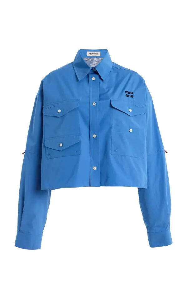 Miu Miu Cotton-poplin Shirt Jacket - Blue