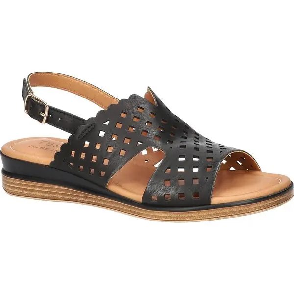 EASY WORKS BY EASY STREET Martella Slingback Wedge Sandal - Black