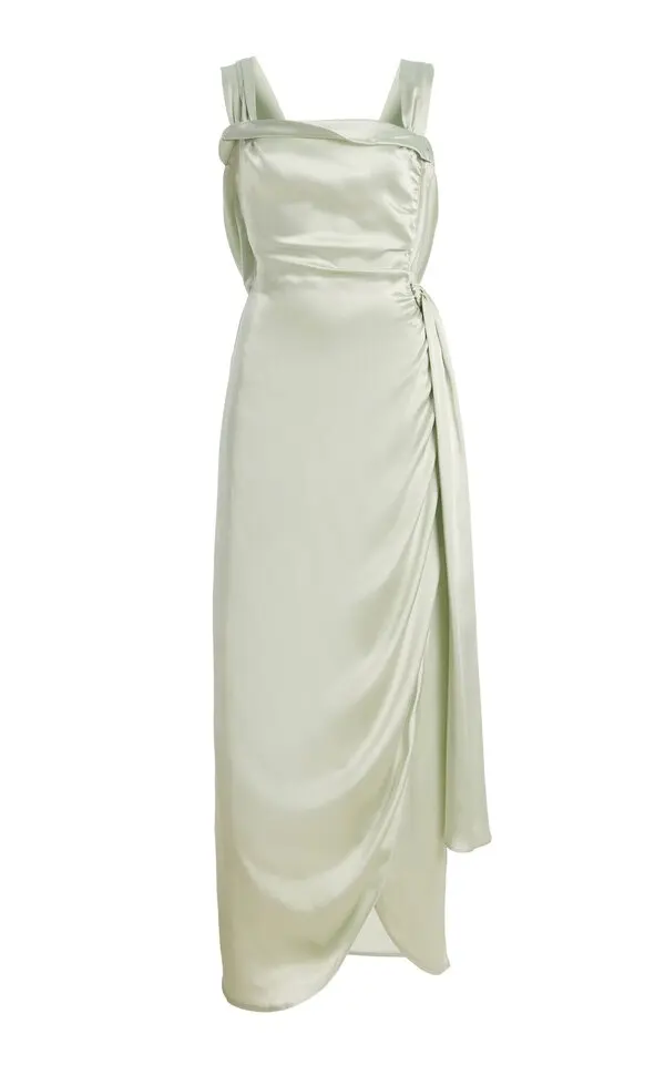 MAISON MARGIELA Satin Maxi Dress - Green