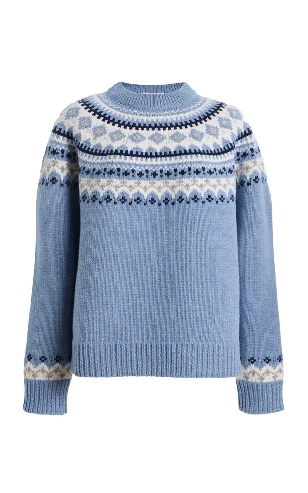 Miu Miu Fairisle Wool Sweater - Blue