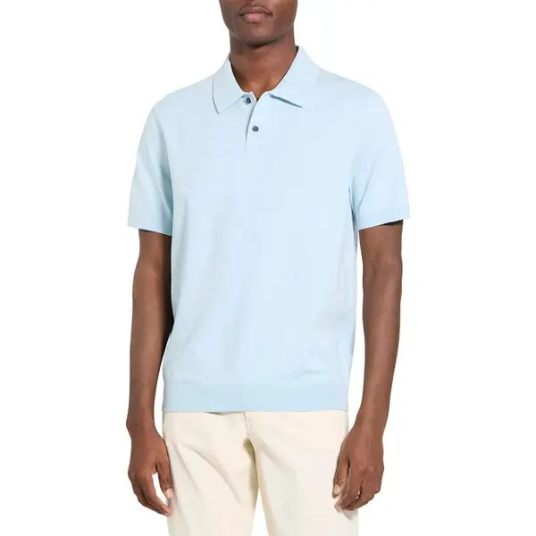 Theory Soris Knit Polo - Light Ocean Air
