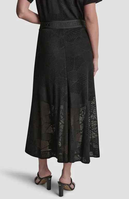 Dkny Croton Lace Midi Skirt