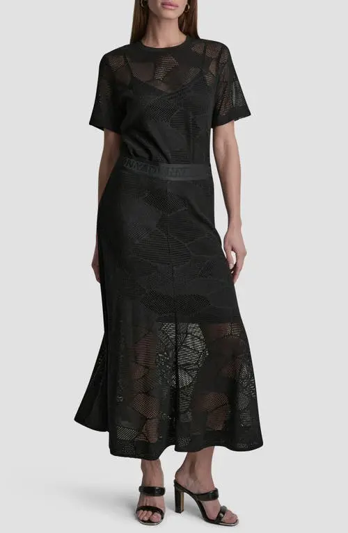 Dkny Croton Lace Midi Skirt