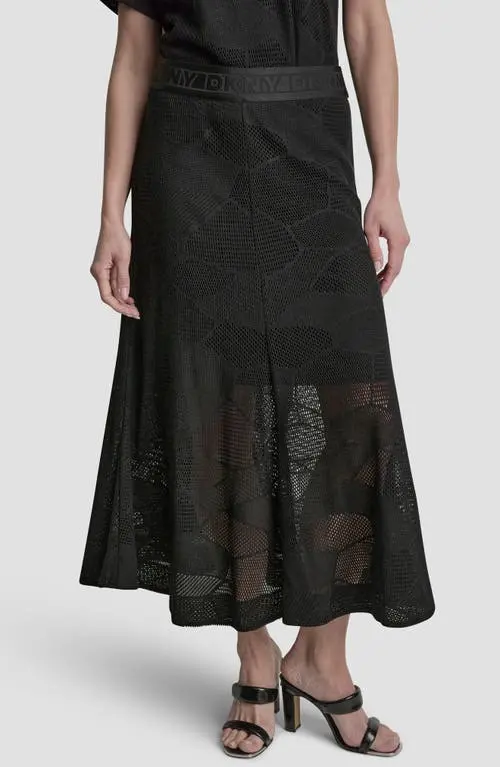 Dkny Croton Lace Midi Skirt - Black