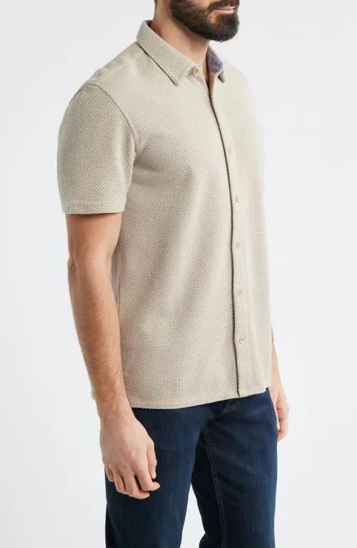 Johnston & Murphy Linden Textured Short Sleeve Button-up Shirt
