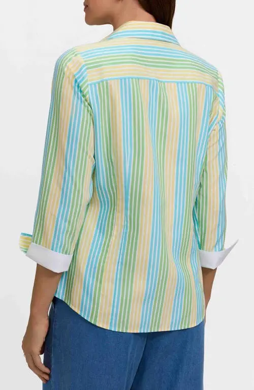 Foxcroft Taylor Stripe Cotton Button-up Shirt