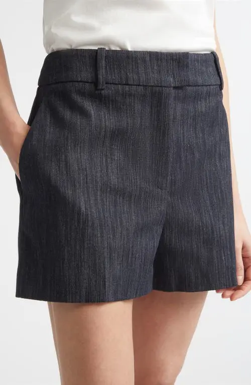 Eleventy Sequin Cotton Blend Tweed Shorts - Blue