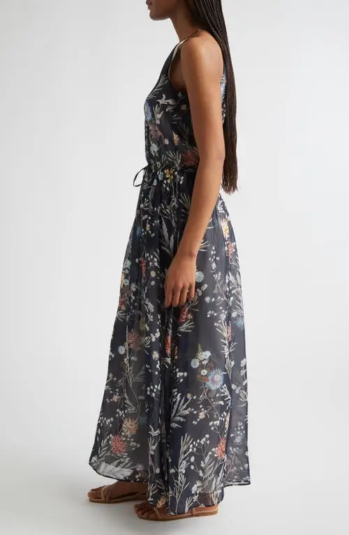 Eleventy Floral Silk Chiffon Maxi Dress