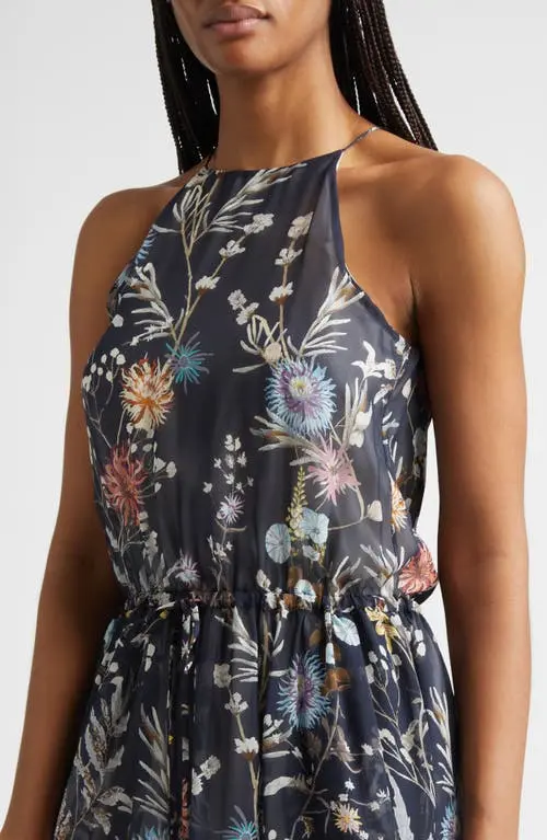 Eleventy Floral Silk Chiffon Maxi Dress