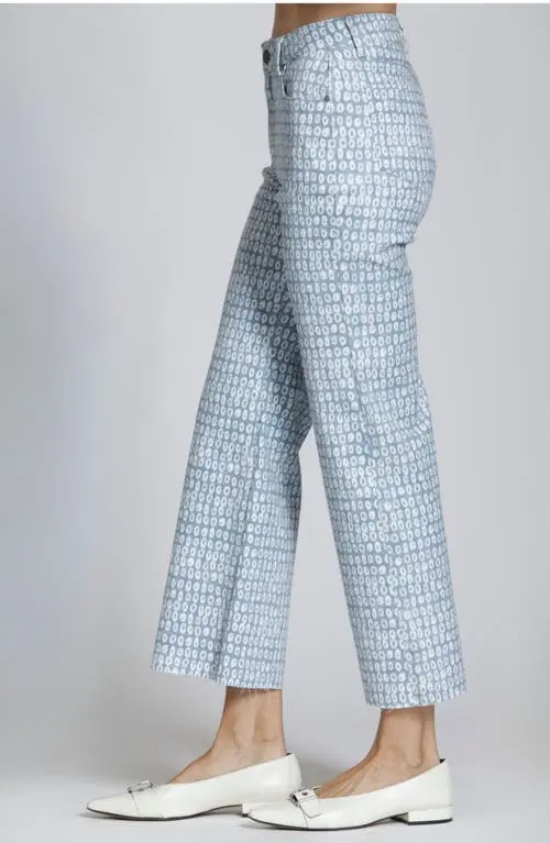 APNY Printed Crop Wide Leg Jeans
