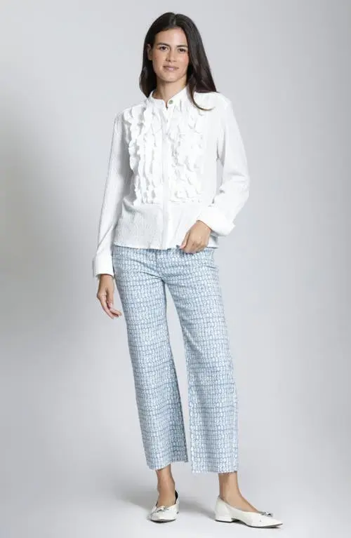 APNY Printed Crop Wide Leg Jeans