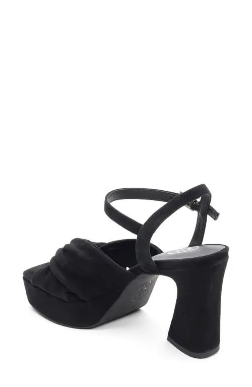 Ash Opus Suede Ankle Strap Platform Sandal - Black