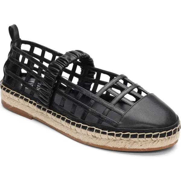 Ash Elly Espadrille Flat - Black