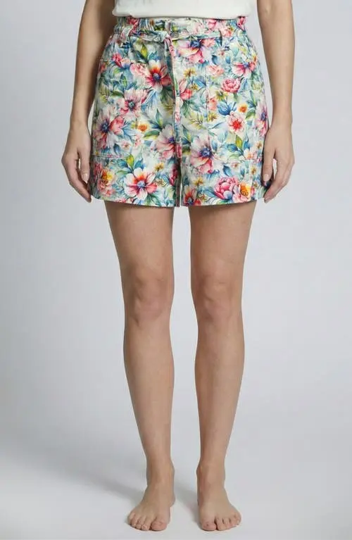 APNY Printed Tie-waist Shorts - Green Multi