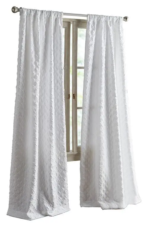 PERI HOME Set Of 2 Diamond Pole Top Curtain Panels - White