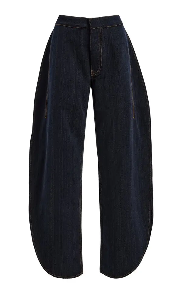 Alaïa High-rise Wool Barrel-leg Pants