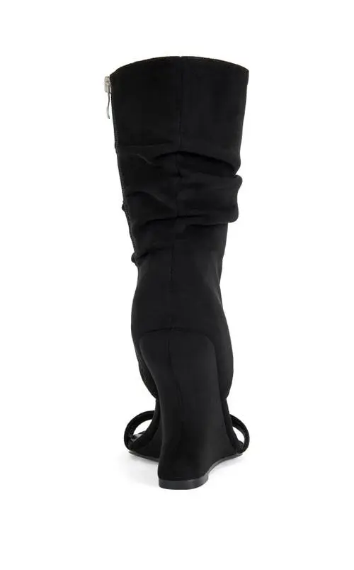 AZALEA WANG Kyvelisa Wedge Sandal - Black