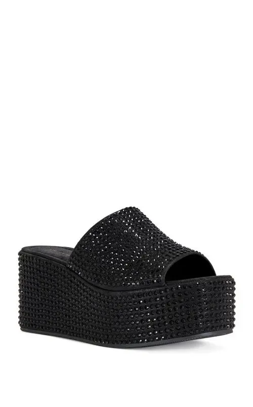 AZALEA WANG Arachna- Rhinestone Platform Sandal / / Wedge