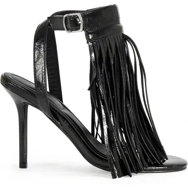 AZALEA WANG Stiletto Sandal With Fringe
